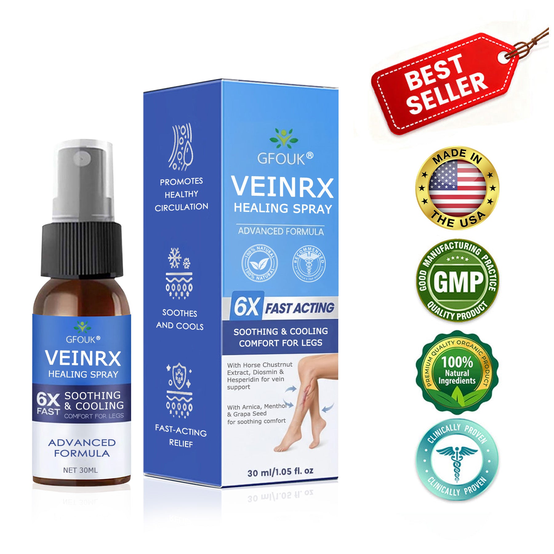 🇺🇸🔥𝗚𝗙𝗢𝗨𝗞® VEINRX Healing Spray(Designed for Varicose veins, Spider vei ...